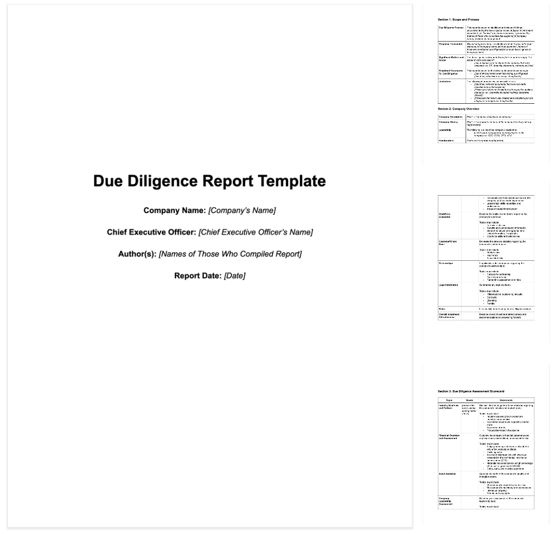 Due Diligence Report What Should You Include Sample 